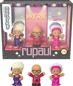 little people collector rupaul special edition figure set in display gift package for adults & fans, 3 figurines