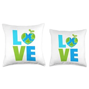 Best Earth Day Humor Collection Environmental Science Gifts Love World Earth Day Throw Pillow, 16x16, Multicolor