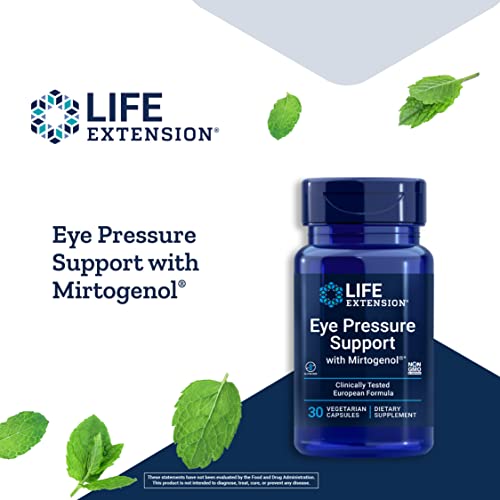 Life Extension Eye Pressure Support Supplement with Mirtogenol – Eye Health Supplement - Once Daily - Non-GMO, Gluten-Free - 30 Vegetarian Capsules