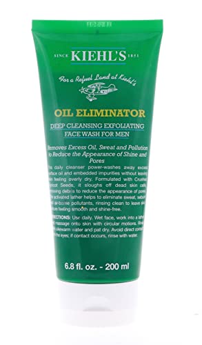 Kiehl's Mens Oil Eliminator Deep Cleansing Exfoliating Face Wash, Apricot, 6.8 Oz