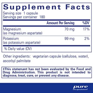 Pure Encapsulations Potassium Magnesium (Aspartate) | Supplement to Support Heart, Muscular, Bone, and Nerve Health* | 180 Capsules