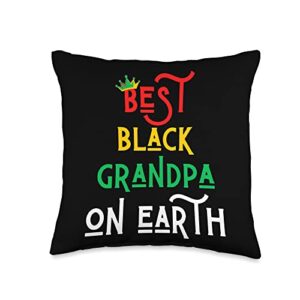 best black grandpa on earth men man fathers day best black grandpa on earth fun men man fathers day throw pillow, 16×16, multicolor