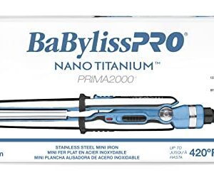 BaBylissPRO BABSS2000UC Nano Titanium Prima2000 Mini Travel Flat Iron 0.75 Inch (Pack of 1)