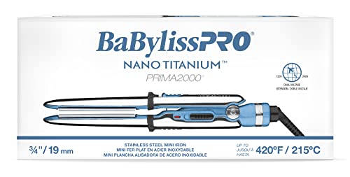 BaBylissPRO BABSS2000UC Nano Titanium Prima2000 Mini Travel Flat Iron 0.75 Inch (Pack of 1)