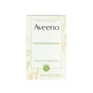 Aveeno Gentle Moisturizing Bar Facial Cleanser with Nourishing Oat for Dry Skin, Fragrance-free, Dye-Free, & Soap-Free, 3.5 oz (Pack of 4)