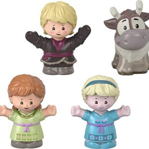 Fisher-Price Little People – Disney Frozen Young Anna and Elsa & Friends, Set of 4 Character Figures for Toddlers and Preschool Kids, Green, Brown, Blue