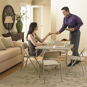 COSCO 5 Piece, Tan Folding Table and Chair Set.