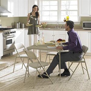 COSCO 5 Piece, Tan Folding Table and Chair Set.