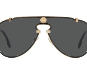 Versace Man Sunglasses Gold Frame, Light Grey Mirror Silver Lenses, 0MM