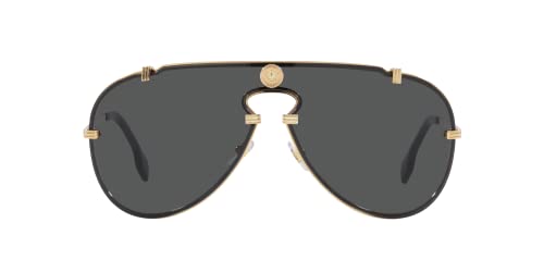 Versace Man Sunglasses Gold Frame, Light Grey Mirror Silver Lenses, 0MM