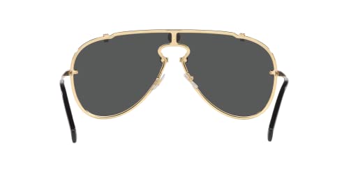 Versace Man Sunglasses Gold Frame, Light Grey Mirror Silver Lenses, 0MM