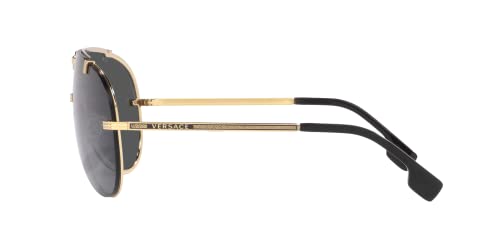 Versace Man Sunglasses Gold Frame, Light Grey Mirror Silver Lenses, 0MM