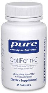 pure encapsulations optiferin-c | iron supplement to support healthy skin, iron absorption, and overall immune system health* | 60 capsules