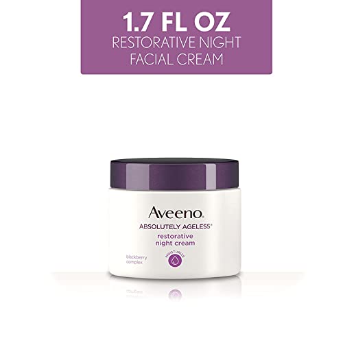 Aveeno Absolutely Ageless Restorative Night Cream Facial Moisturizer with Antioxidant-Rich Blackberry Complex, Vitamin C & E, Hypoallergenic, Non-Greasy & Non-Comedogenic, 1.7 fl. oz (Pack of 2)