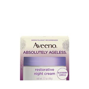 Aveeno Absolutely Ageless Restorative Night Cream Facial Moisturizer with Antioxidant-Rich Blackberry Complex, Vitamin C & E, Hypoallergenic, Non-Greasy & Non-Comedogenic, 1.7 fl. oz (Pack of 2)