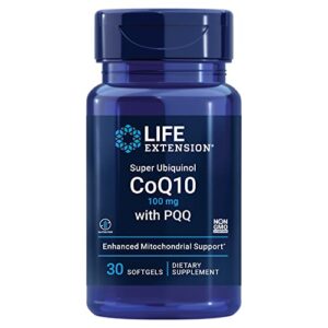 life extension super ubiquinol coq10 with pqq & shilajit – gluten free, non-gmo – 30 softgels