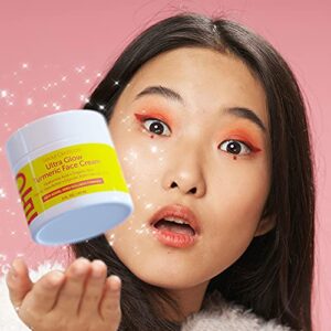 Korean Skin Care Turmeric Cream – Korean Face Moisturizer for Dull Dry Skin Korean Beauty Skincare – Salicylic Acid Cream + Hyaluronic Acid Cream + Glycolic Acid Cream – K Beauty for Glowing Skin 2oz