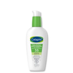 cetaphil face moisturizer, daily oil free facial moisturizer with spf 35, for dry or oily combination sensitive skin, fragrance free face lotion