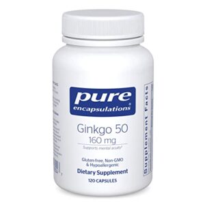 pure encapsulations ginkgo 50 160 mg | ginkgo biloba supplement to support oxygen, blood circulation, and mild memory problems associated with aging* | 120 capsules