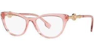 Versace VE 3311-5322 Eyeglasses, Transparent Pink w/Demo Lens, 52mm