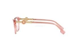 Versace VE 3311-5322 Eyeglasses, Transparent Pink w/Demo Lens, 52mm