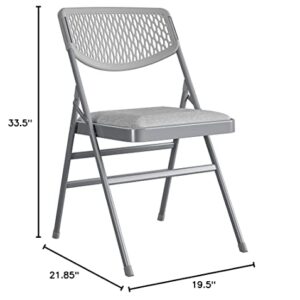 Cosco Products COSCO Ultra Comfort Commercial Fabric and Resin Mesh, Gray, 4-Pack Folding Chair, 4 Pack