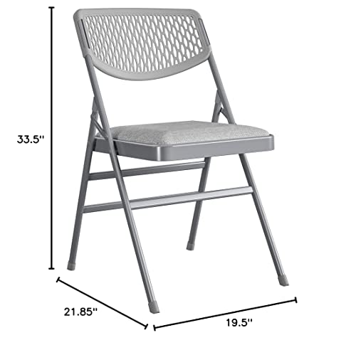 Cosco Products COSCO Ultra Comfort Commercial Fabric and Resin Mesh, Gray, 4-Pack Folding Chair, 4 Pack