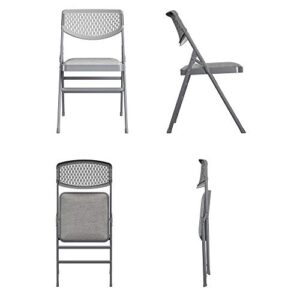 Cosco Products COSCO Ultra Comfort Commercial Fabric and Resin Mesh, Gray, 4-Pack Folding Chair, 4 Pack