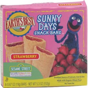 earths best organic sesame street sunny days snack bar – strawberry