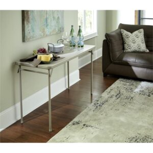 Cosco Folding Serving Table, 20" x 48", Antique Linen