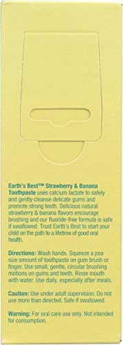 Earth's Best Toddler Toothpaste, Strawberry Banana, 1.6 Oz