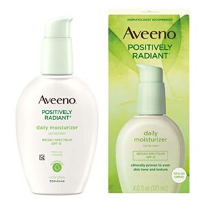 aveeno positively radiant daily face moisturizer with broad spectrum spf 15 sunscreen and soy extract, 4 fl. oz