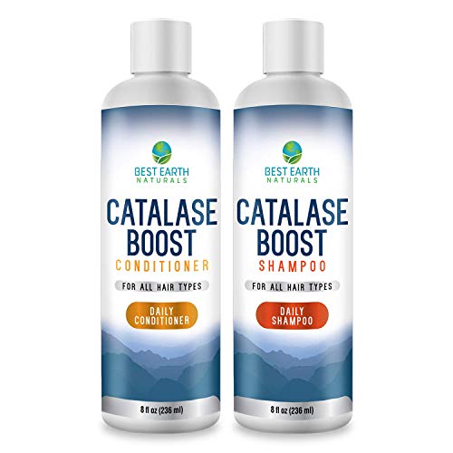 Best Earth Naturals Catalase Formula Starter Kit Includes 60 Capsules of Catalase 10,000 Supplement,1 Full Size Bottle of Catalase Shampoo 8 Ounces and Catalase Conditioner 8 Ounces