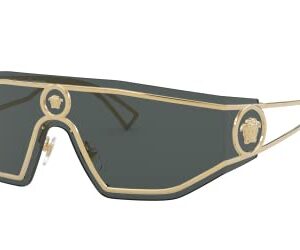 Versace VE 2226 100287 Gold Metal Shield Sunglasses Grey Lens