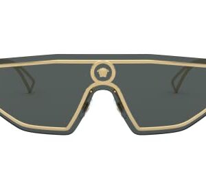 Versace VE 2226 100287 Gold Metal Shield Sunglasses Grey Lens