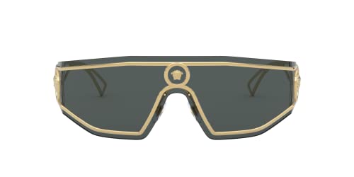 Versace VE 2226 100287 Gold Metal Shield Sunglasses Grey Lens