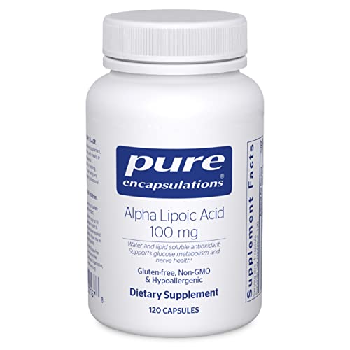 Pure Encapsulations Alpha Lipoic Acid 100 mg | ALA Supplement for Liver Support, Antioxidants, Nerve and Cardiovascular Health, Free Radicals, and Carbohydrate Support* | 120 Capsules