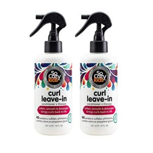 so cozy,curl spray leavein conditioner for kids hair detangles and restores curls no parabens sulfates synthetic colors or dyes,jojoba oil,olive oil & vitamin b5,sweet-pea,8 fl oz(2 pack),white,(539a)