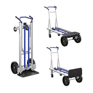 COSCO 12253BLU1E Next Gen 3-in-1 Folding Toe Plate Hand Truck, 800 lb/100 lb Weight Capacity, Blue