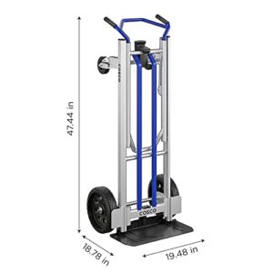 COSCO 12253BLU1E Next Gen 3-in-1 Folding Toe Plate Hand Truck, 800 lb/100 lb Weight Capacity, Blue