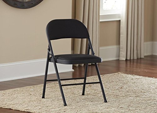 COSCO Fabric Folding Chairs, Black (4-pack)