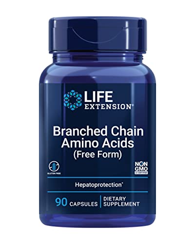 Life Extension Branched Chain Amino Acids - BCAA Supplement - Essential Nutrition L-Leucine, L-Isoleucine, L-Valine for Muscle Recovery Support after Workout - Gluten & GMO Free - 90 Capsules