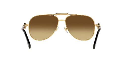 Versace Unisex Sunglasses Gold Frame, Brown Gradient Lenses, 59MM