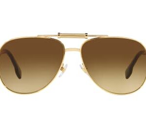 Versace Unisex Sunglasses Gold Frame, Brown Gradient Lenses, 59MM