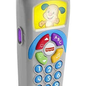 Fisher-Price Laugh & Learn Baby Learning Toy Puppy’S Remote Pretend Tv Control With Music And Lights For Ages 6+ Months