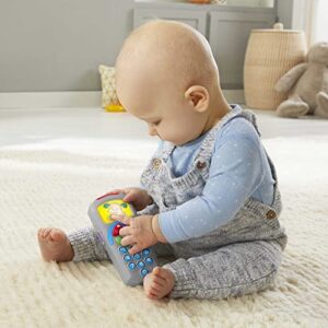 Fisher-Price Laugh & Learn Baby Learning Toy Puppy’S Remote Pretend Tv Control With Music And Lights For Ages 6+ Months