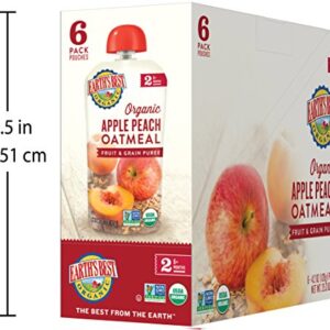 Earth's Best Organic Stage 2 Baby Food, Apple Peach and Oatmeal, 4.2 oz. Pouch (Pack of 12)