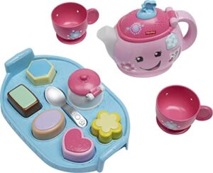 fisher-price laugh & learn toddler toy sweet manners tea set with music and lights for educational pretend play ages 18+ months