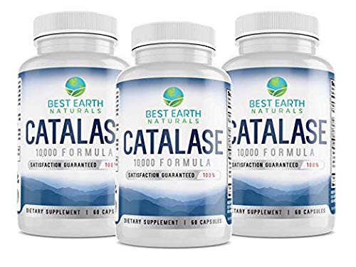 Best Earth Naturals Catalase 10,000 Formula 90 Day Supply Catalase Enzyme Antioxidant with Biotin, Saw Palmetto and 10,000 Units of Catalase Enzyme for Men and Women 180 Count