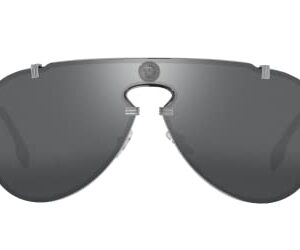 Versace Man Sunglasses Gunmetal Frame, Grey Mirror Black Lenses, 0MM